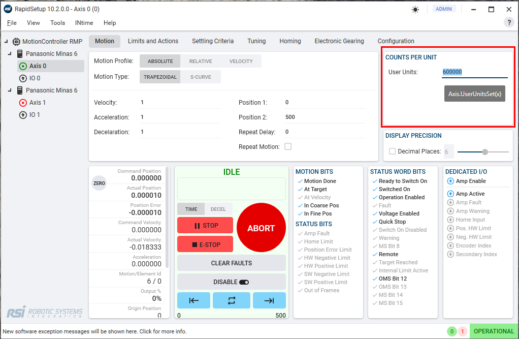 Counts Per Unit (User Units)